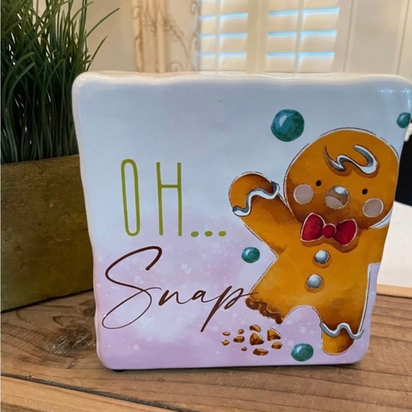 NO BRAND | Holiday | Oh Snap Gingerbread Man Christmas Dimpled White ...